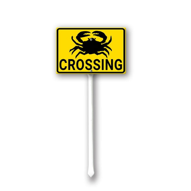 SRongmao Crab Crossing Sign with Stake -8x12inch Lawn Sign Sturdy ...