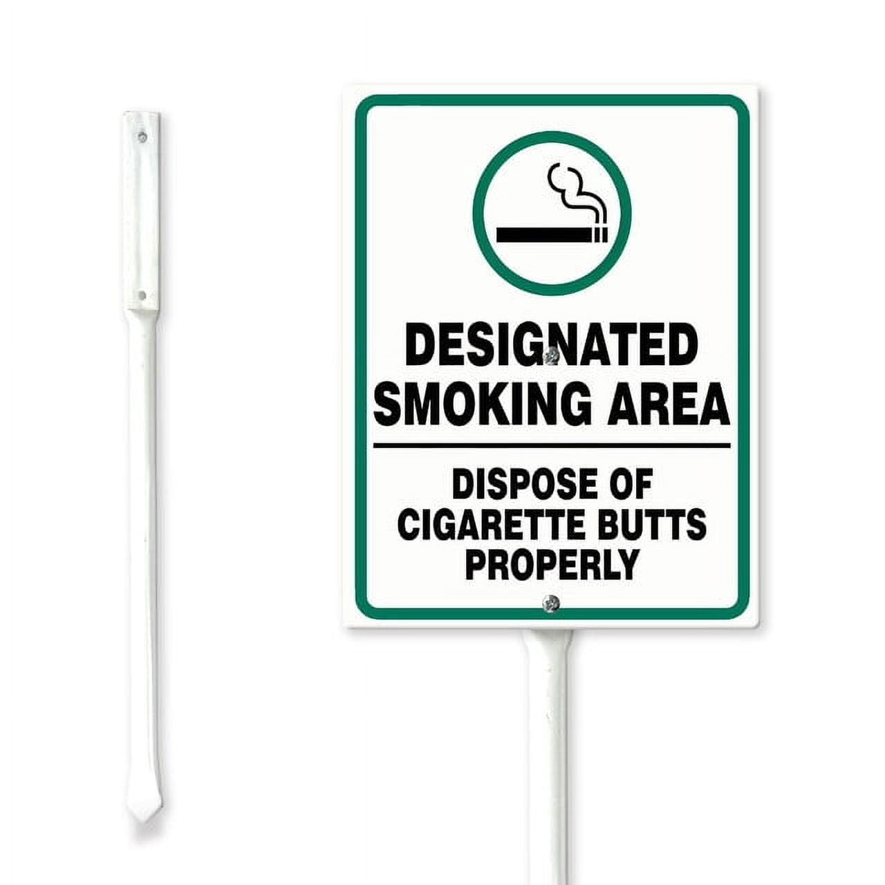 SRongmao Designated Smoking Area Yard Sign with Stake 7x8.8inch Sturdy ...