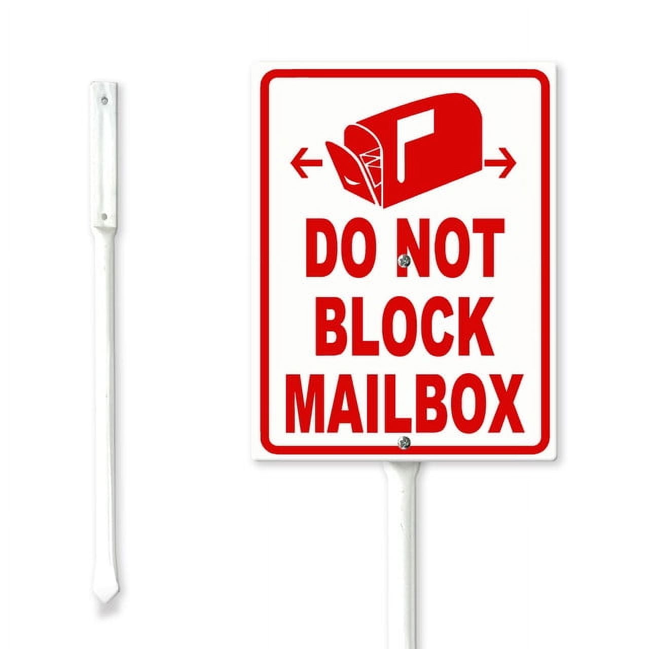 SRongmao Do Not Block Mailbox Yard Sign with Stake 7x8.8inch Sturdy Aluminum Sign Rust Free ...