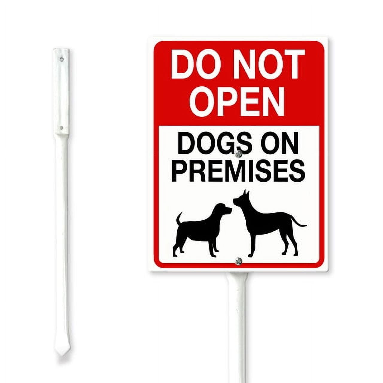 SRongmao Do Not Open Sign Dog On Premises Yard Sign with Stake 8x12inch ...