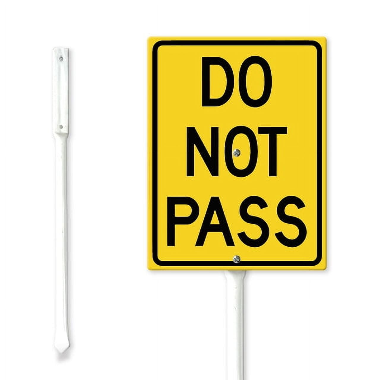 SRongmao Do Not Pass Yard Sign with Stake 7x8.8inch Sturdy Aluminum ...