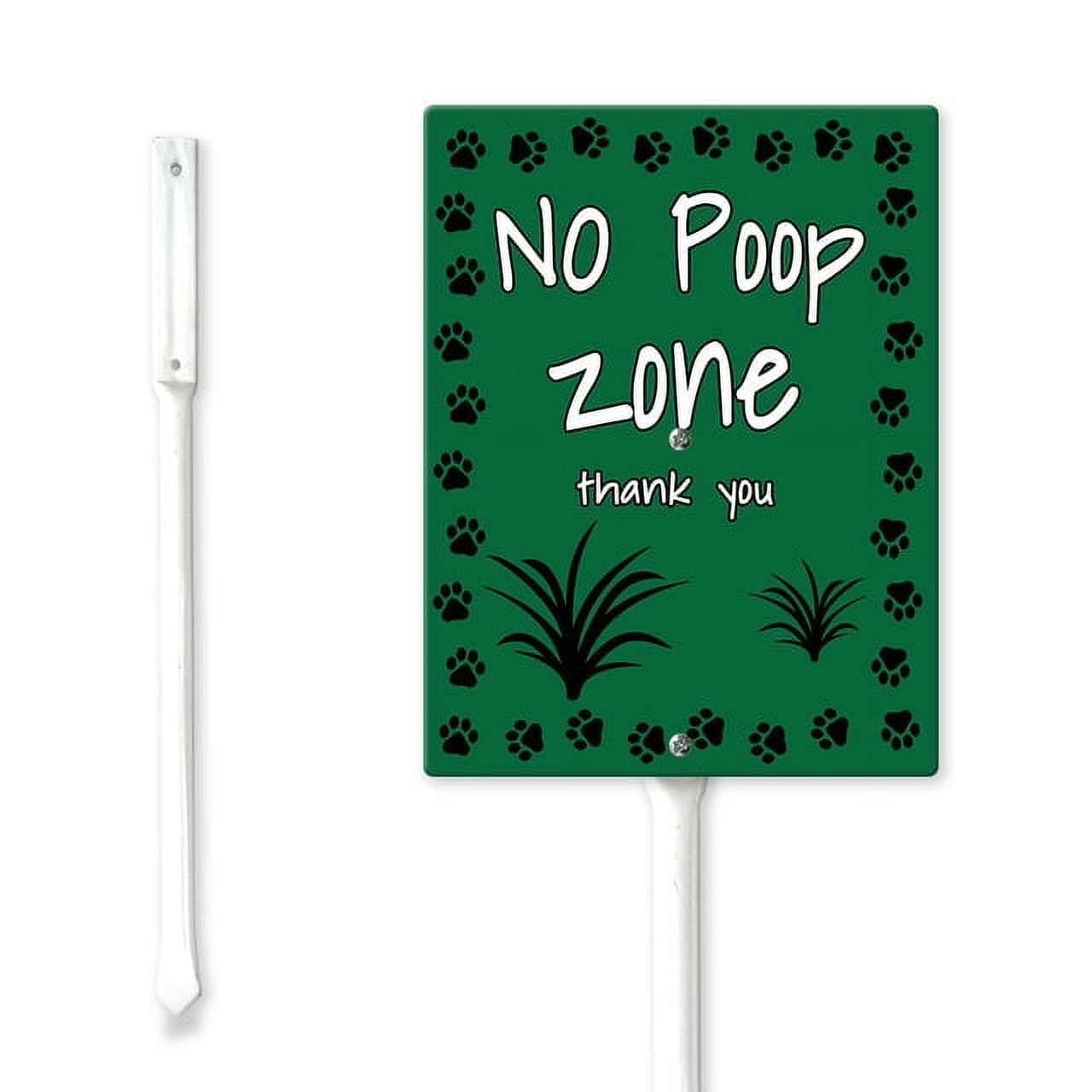 SRongmao Dog Lawn Sign No Poop Zone Yard Sign with Stake No Dog Poop ...