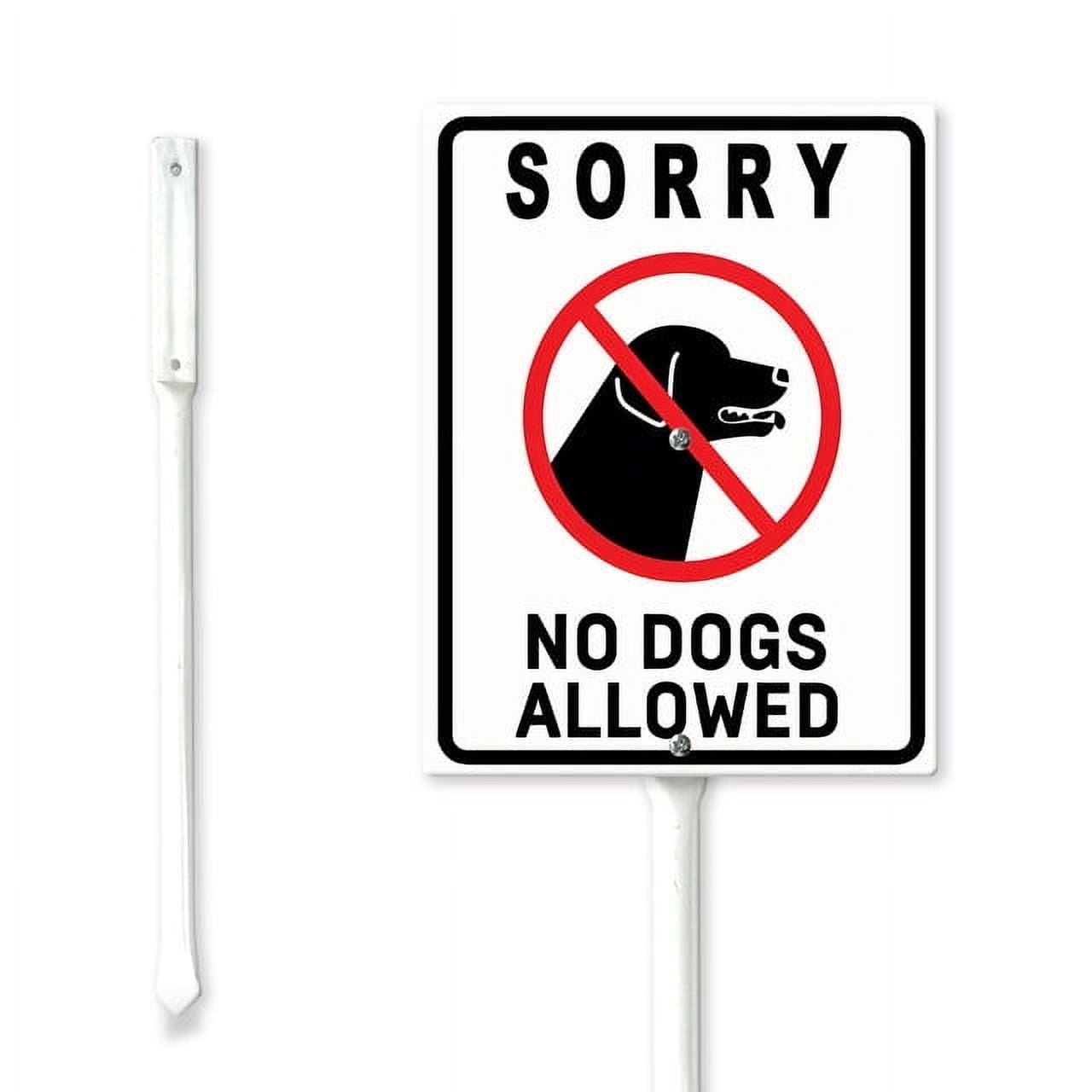 SRongmao Dog Sign Sorry No Dogs Allowed Yard Sign with Stake 8x12inch ...