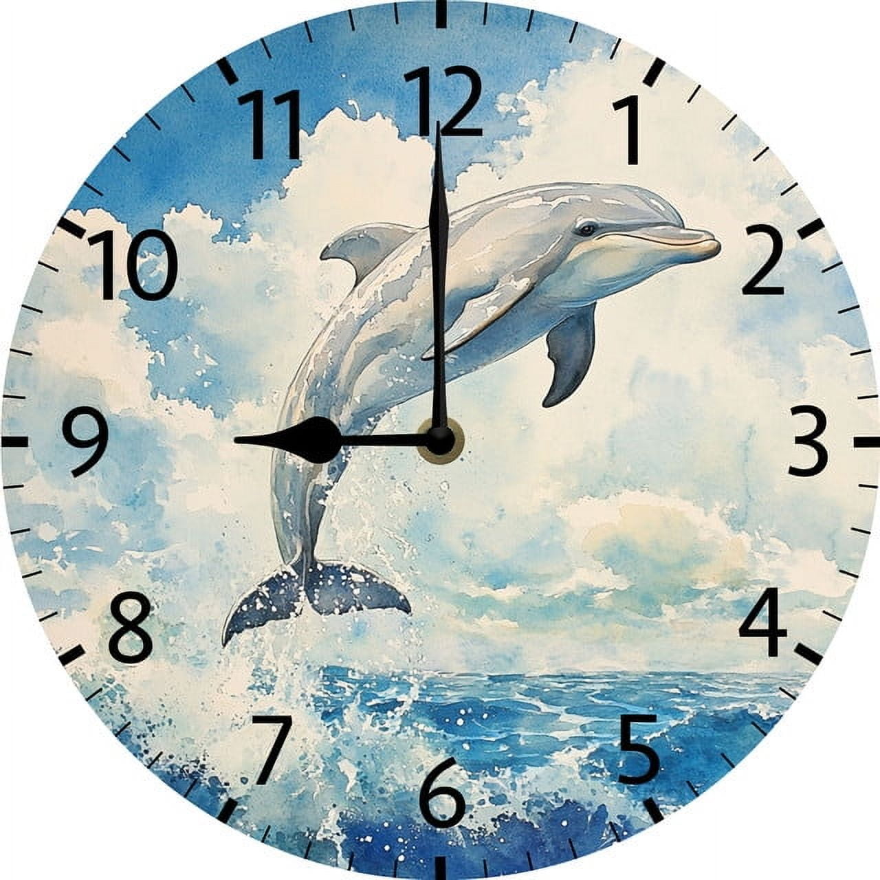 SRongmao Dolphin Wall Clock Home Decorative Wall Clock 10inch Silent ...
