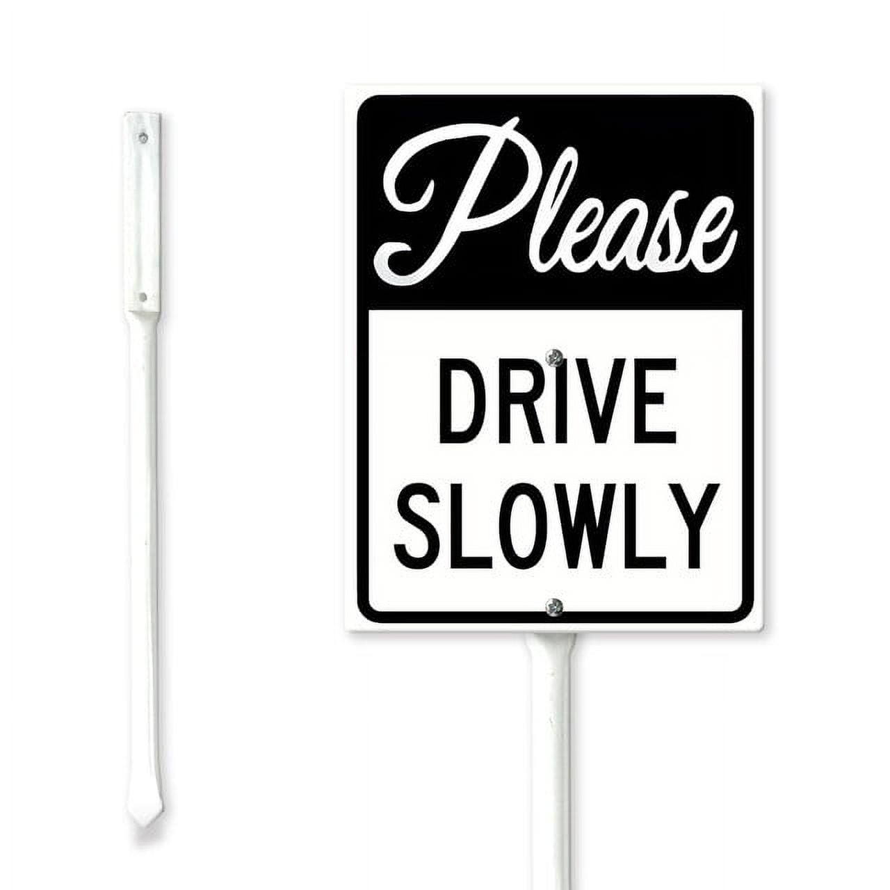 SRongmao Drive Slowly Sign with Metal Stake Please Drive Slowly Yard ...