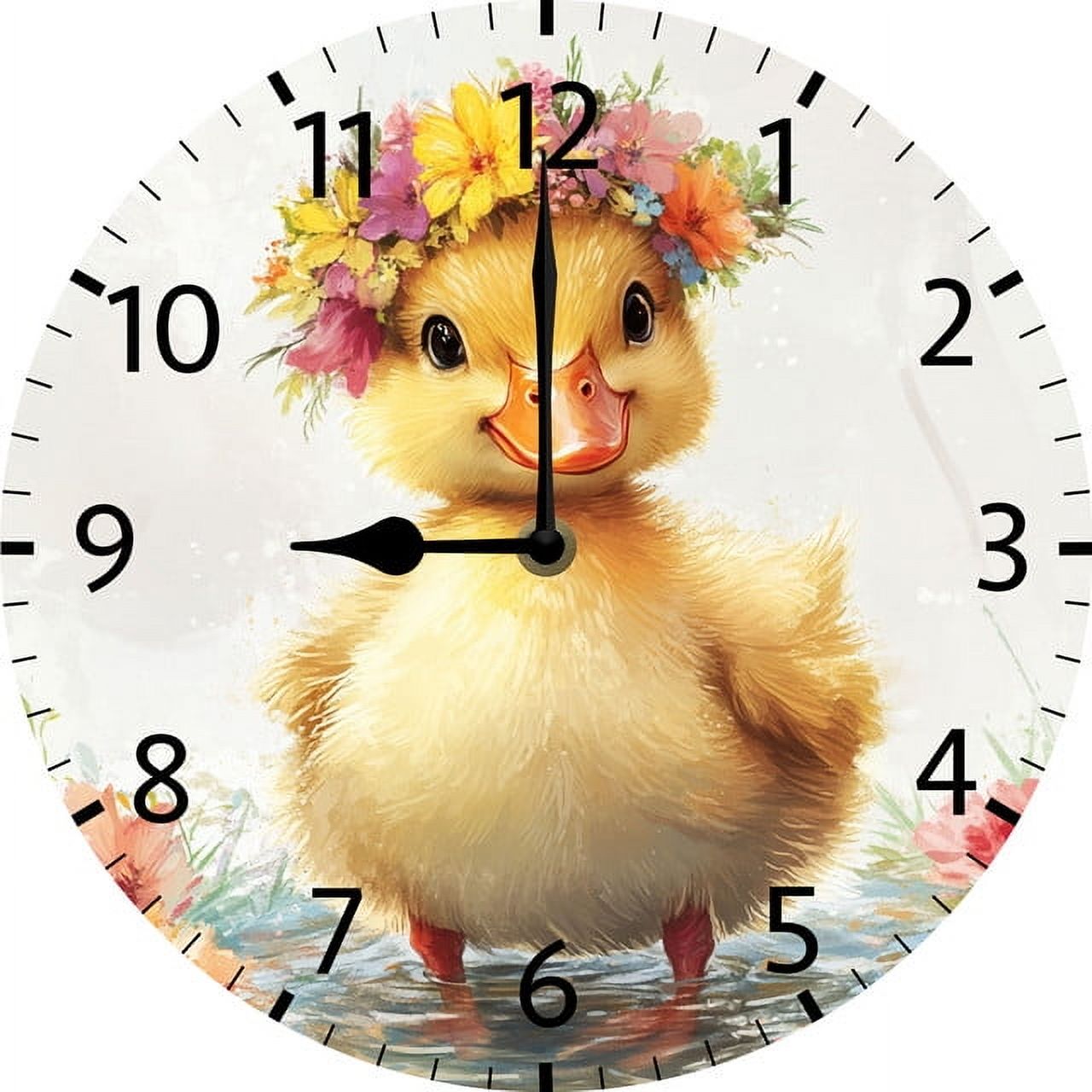 SRongmao Duck Decor Duck Wall Clock Silent Non Ticking 10inch Quality ...