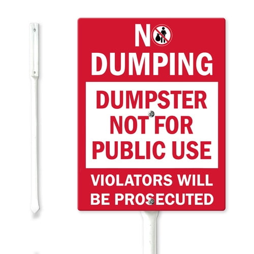 SRongmao No Dumping Yard Sign with Stake 7x8.8inch Sturdy Aluminum ...