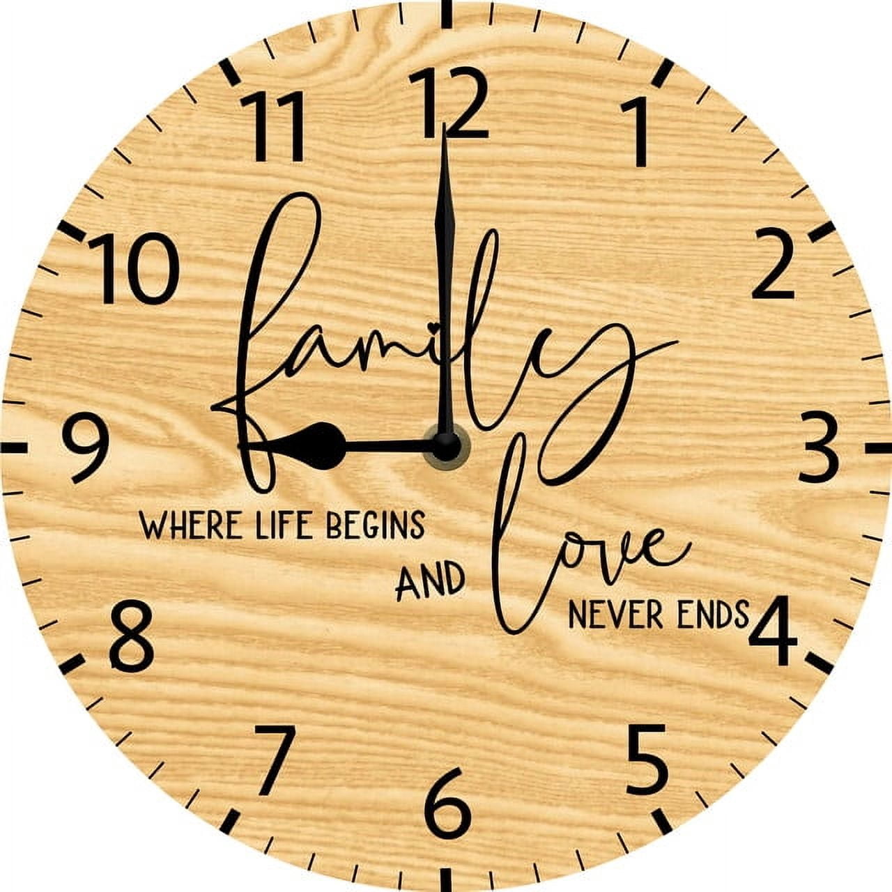 SRongmao Family Where Life Begins and Love Never Ends Wall Clock Vintage Round Colorful Silent ...
