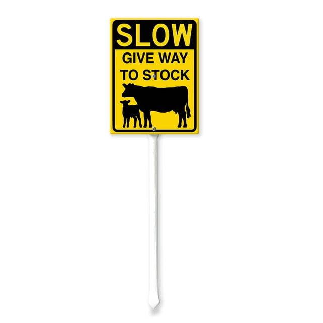 SRongmao Farm Sign Give Way To Stock Sign with Stake -4.6x6inch ...