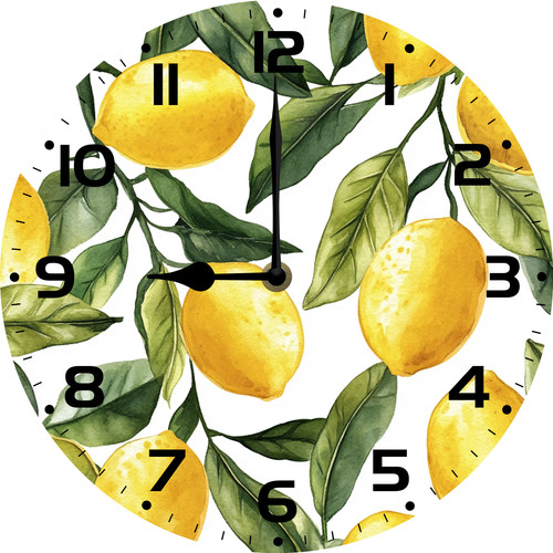 SRongmao Farmhouse Wall Clock Summer Lemon Wall Clock 10inch Round ...