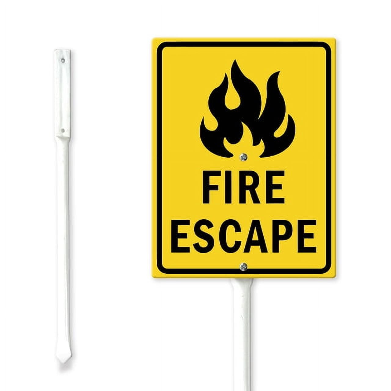 SRongmao Fire Escape Yard Sign with Stake 8x12inch Sturdy Aluminum Yard ...