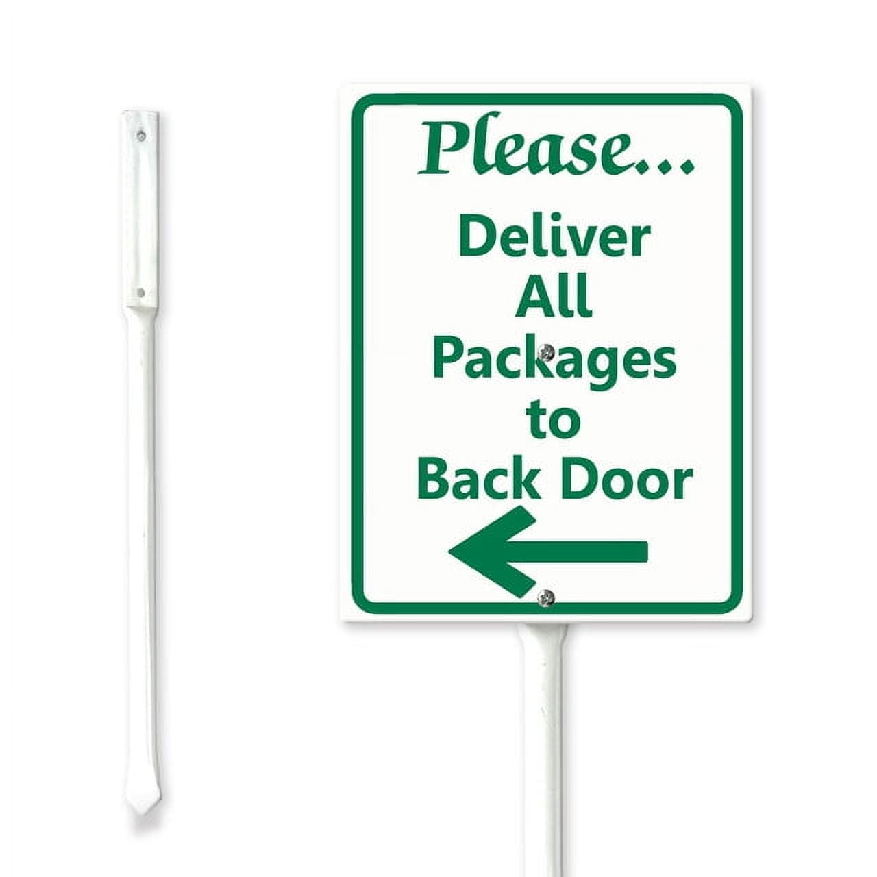 SRongmao Front Door Sign Please Deliver All Packages To Back Door Yard ...