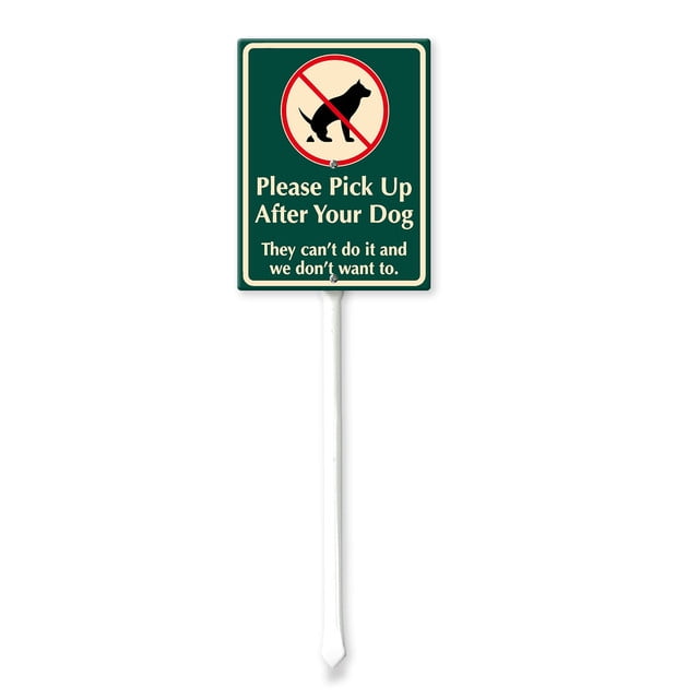 SRongmao Funny Dog Poop Sign Please Pick Up After Your Dog They Can't ...