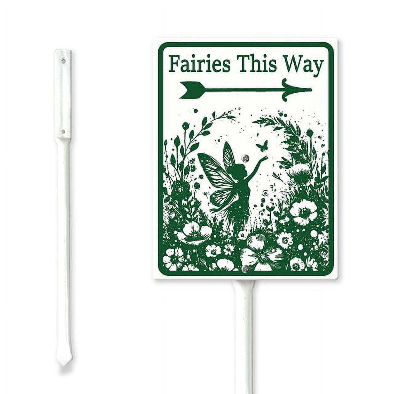 SRongmao Garden Sign Fairies This Way Yard Sign with Stake Right Arrow ...