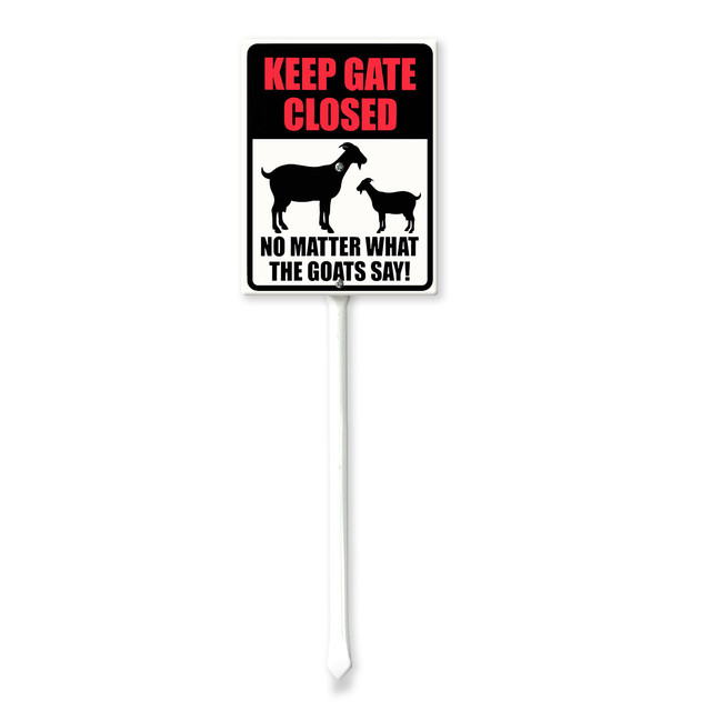 SRongmao Goat Sign Yard Sign Keep Gate Closed No Matter What The Goats ...