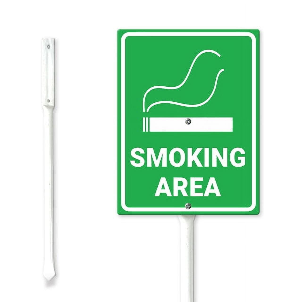 SRongmao Green Smoking Area Yard Sign with Stake 7x8.8inch Sturdy ...