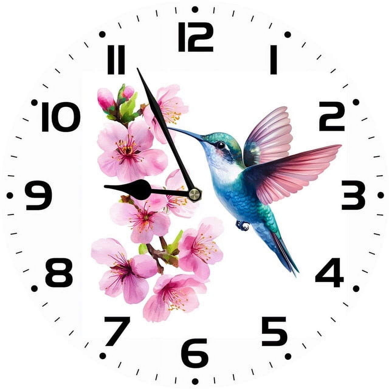 SRongmao Hummingbird Art Hummingbird Wall Clock Vintage Wooden Battery ...