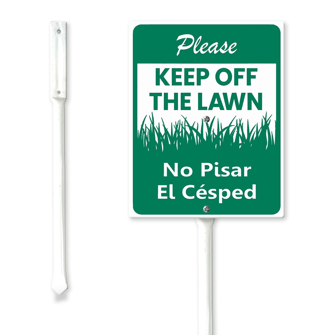 SRongmao Keep Off Lawn Yard Sign with Stakes 4.6x6inch Sturdy Aluminum ...