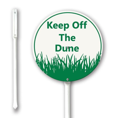 SRongmao Keep Off The Dune Sign with Stake 9.2inch Rustproof Aluminium ...
