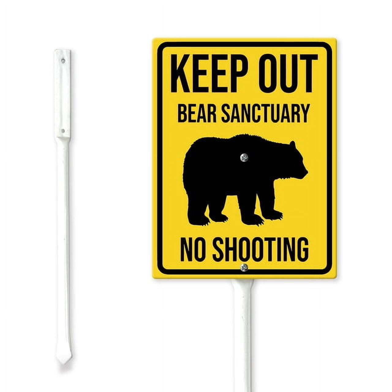 SRongmao Keep Out Bear Sanctuary No Shooting Yard Sign with Stake ...
