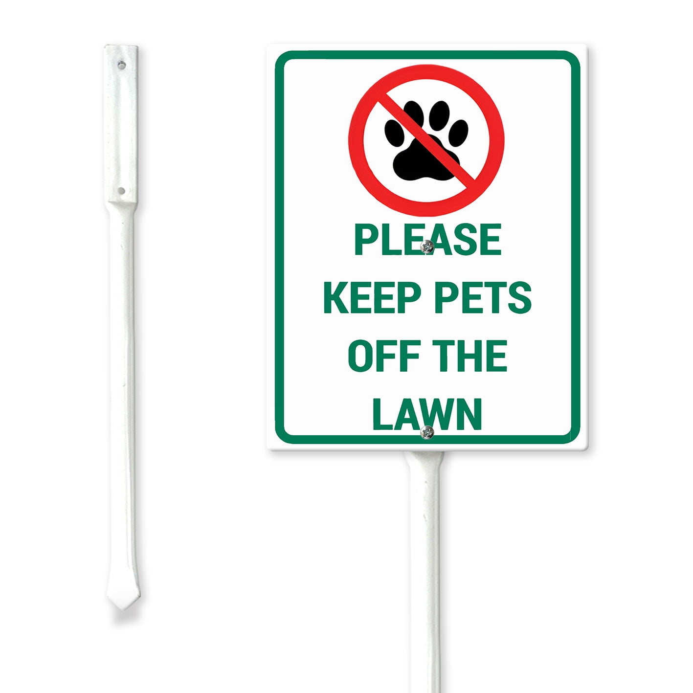 SRongmao Keep Pets Off The Lawn Yard Sign with Stakes 7x8.8inch Sturdy ...