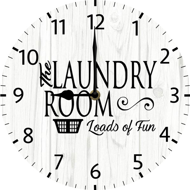 SRongmao Laundry Room Wall Art Laundry Room Wall Clock Vintage Wooden ...