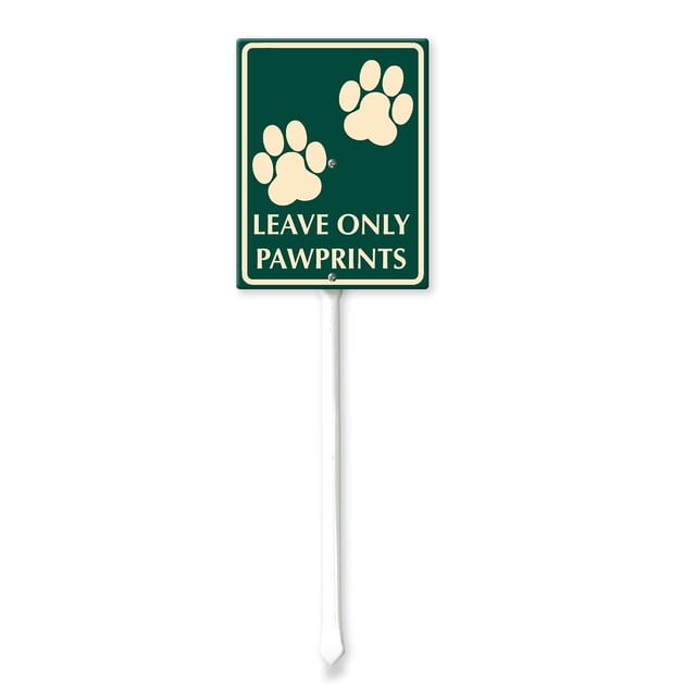 SRongmao Leave Only Pawprints Yard Sign with Stake -4.6x6inch Rustproof ...