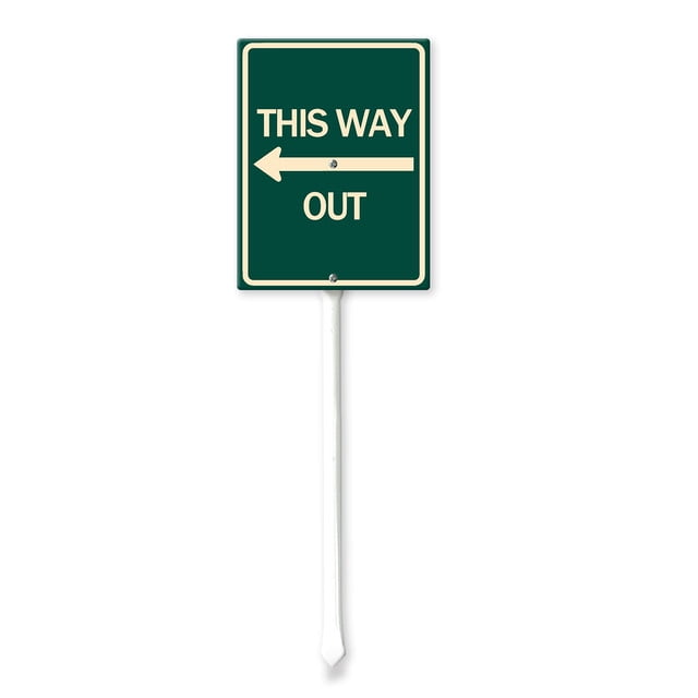 SRongmao Left Arrow Sign This Way Out Sign with Stake Outdoor Sign 4 ...