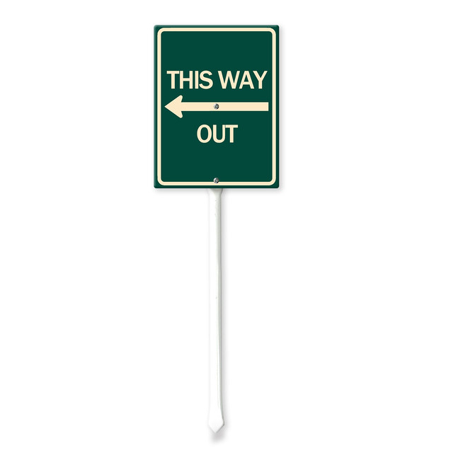 SRongmao Left Arrow Sign This Way Out Sign with Stake Outdoor Sign ...