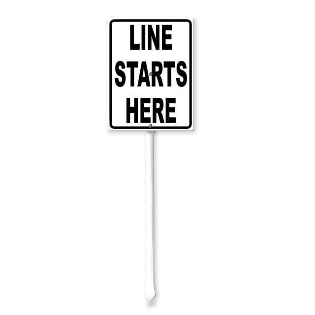 SRongmao Line Starts Here Yard Sign with Stake -7x8.8inch Rustproof ...