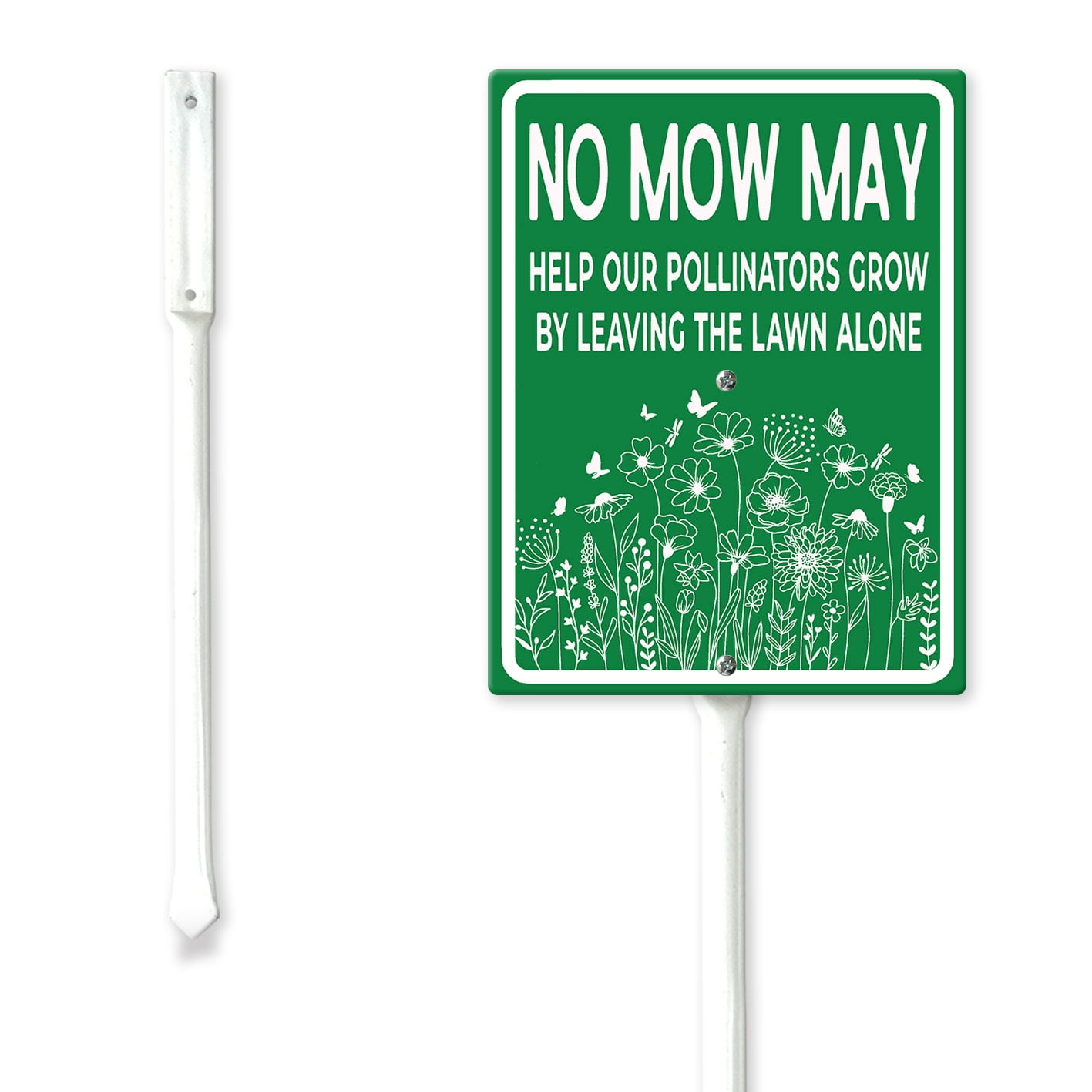 SRongmao No Mow May Yard Sign with Stakes 4.6x6inch Sturdy Aluminum ...