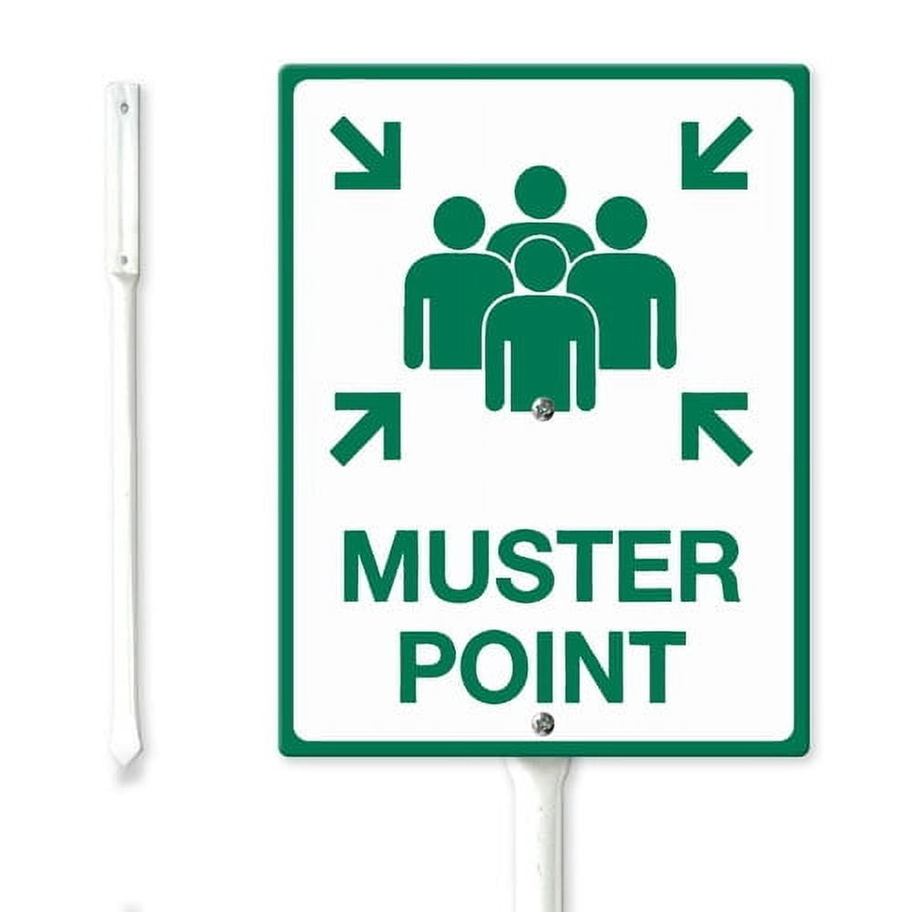 SRongmao Muster Point Yard Sign with Stake 7x8.8inch Sturdy Aluminum ...