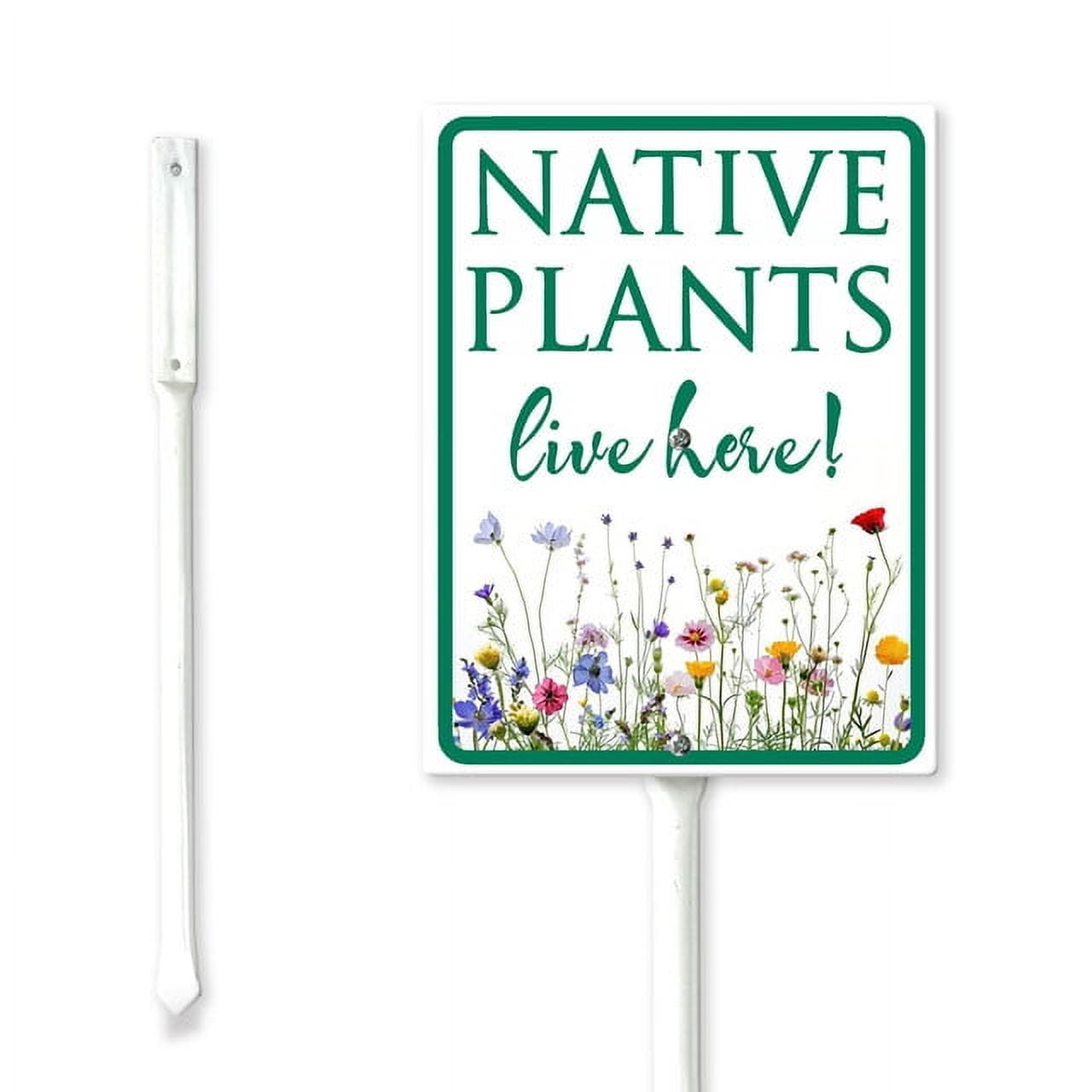SRongmao Native Plant Live Here Yard Sign with Stake 4.6x6inch Sturdy ...