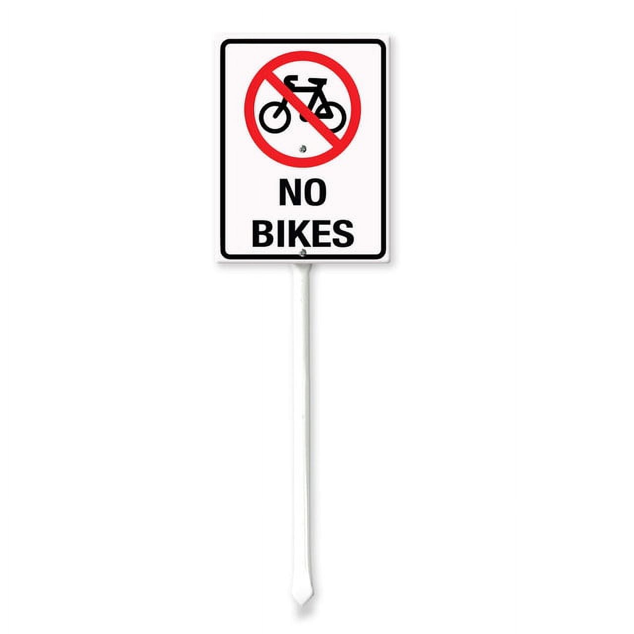 SRongmao No Bikes Yard Sign with Stake 7x8.8inch Aluminum Outdoor ...