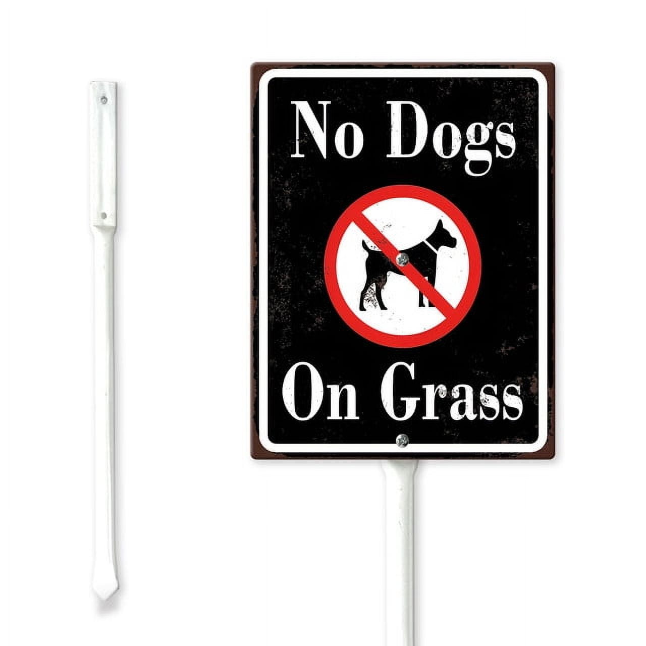 SRongmao No Dog Poop Sign for Yard with Stake No Dogs On Grass Yard ...