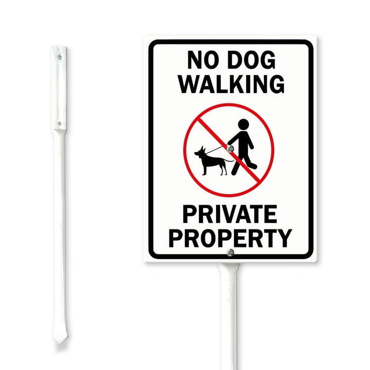 SRongmao No Dog Walking Private Property Yard Sign with Stake 7x8.8inch ...