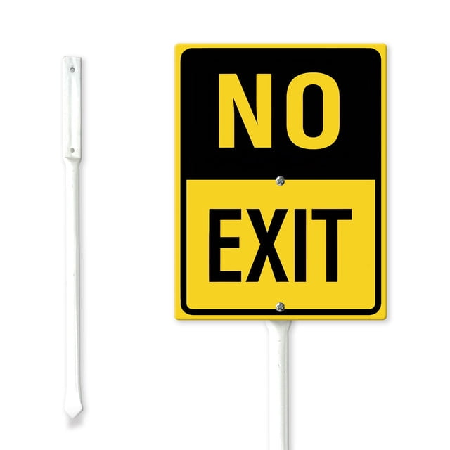 SRongmao No Exit Yard Sign with Stake 4.6x6inch Sturdy Aluminum Sign ...