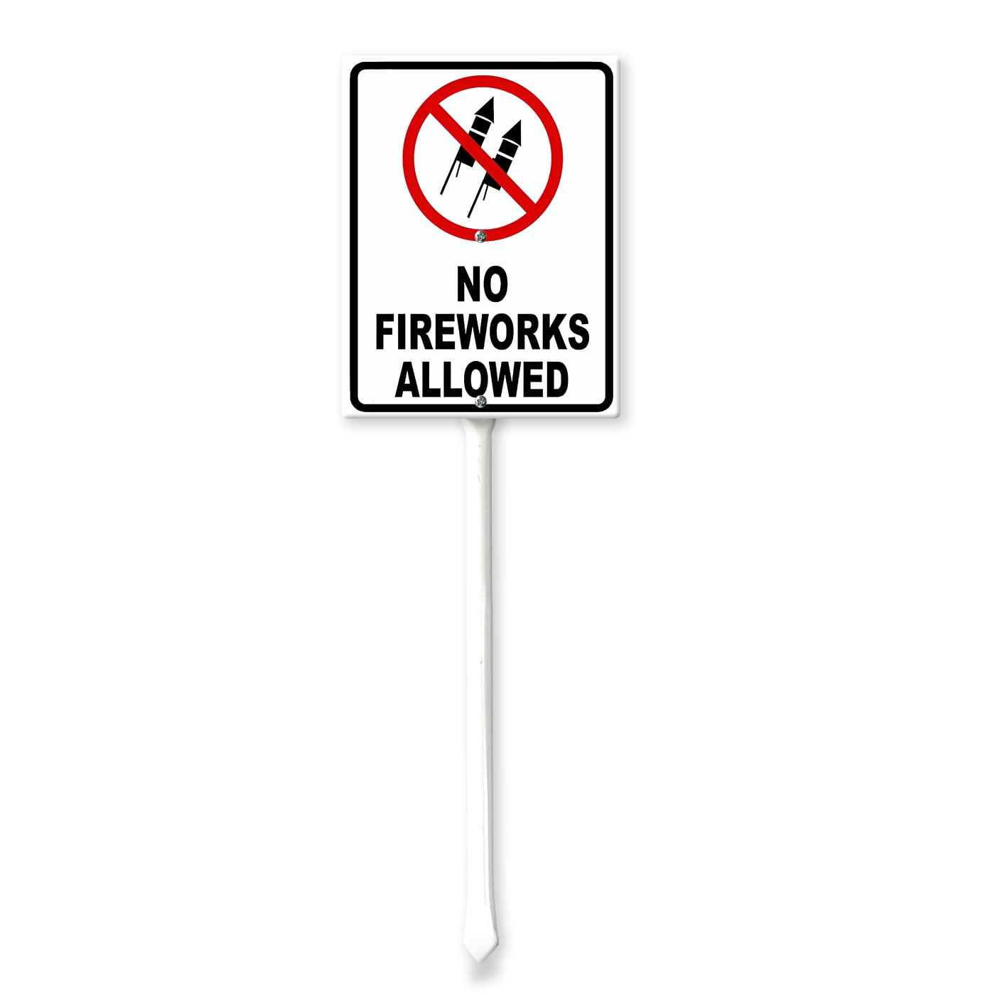 SRongmao No Fireworks Allowed Sign with Stake 4.6x6inch Funny Yard Sign ...