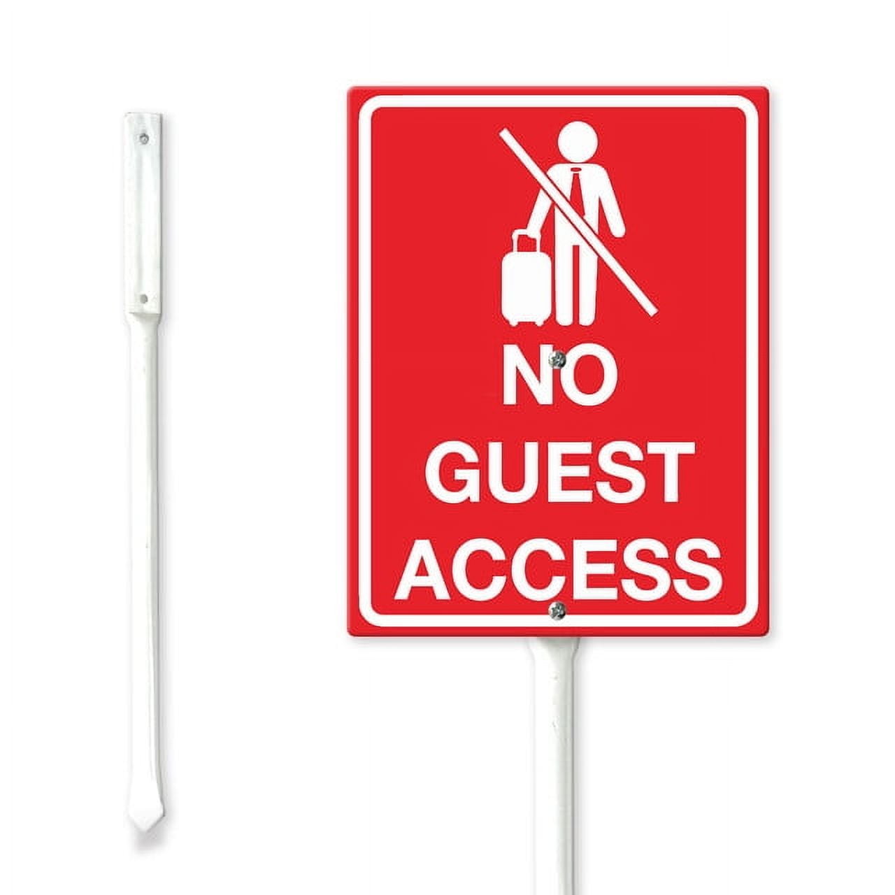 SRongmao No Guest Access Yard Sign with Stake 7x8.8inch Sturdy Aluminum ...