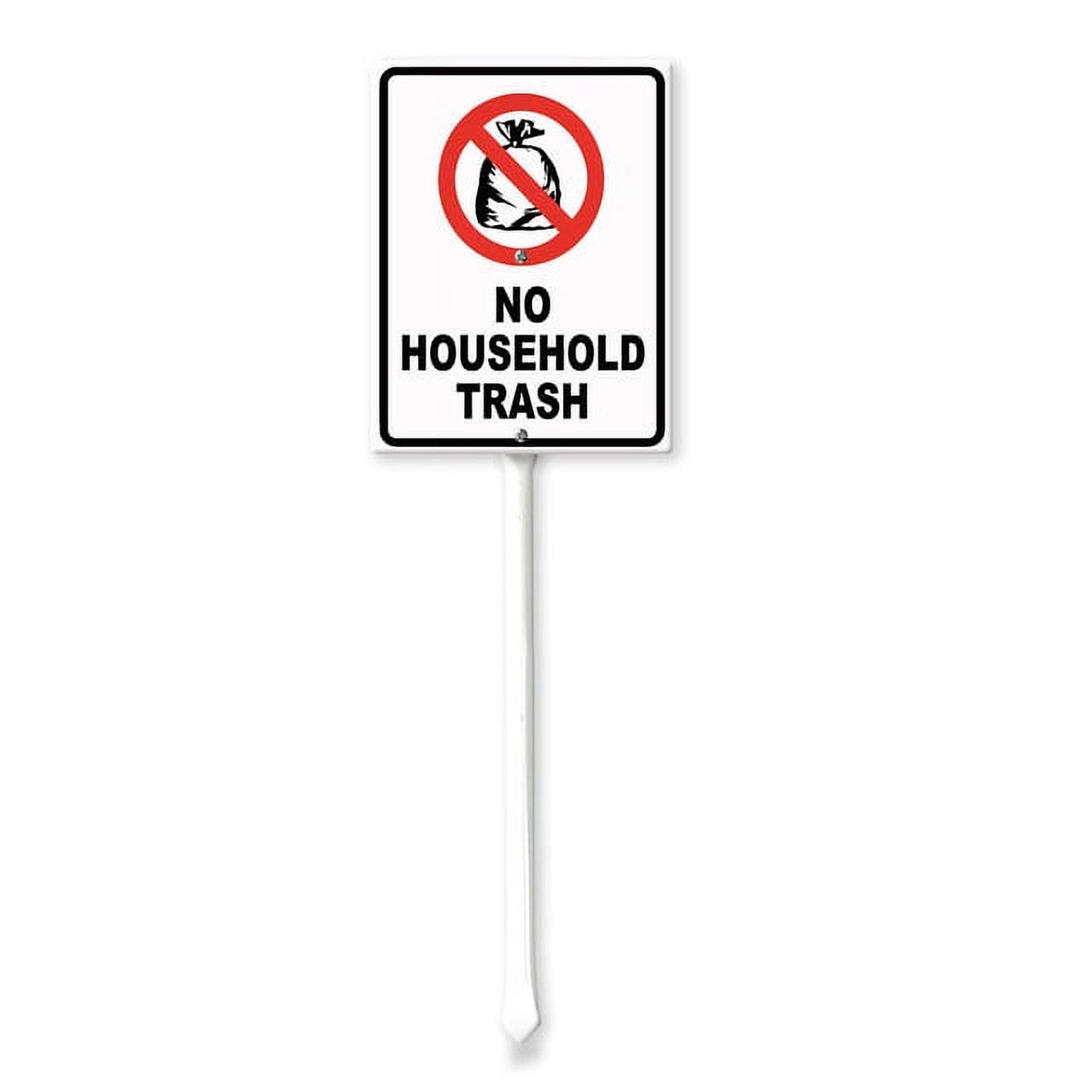 SRongmao No Household Trash Yard Sign with Stake 8x12inch Rustproof ...