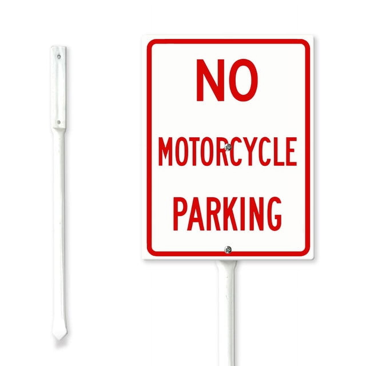 SRongmao No Motorcycle Parking Yard Sign with Stake 8x12inch Sturdy ...