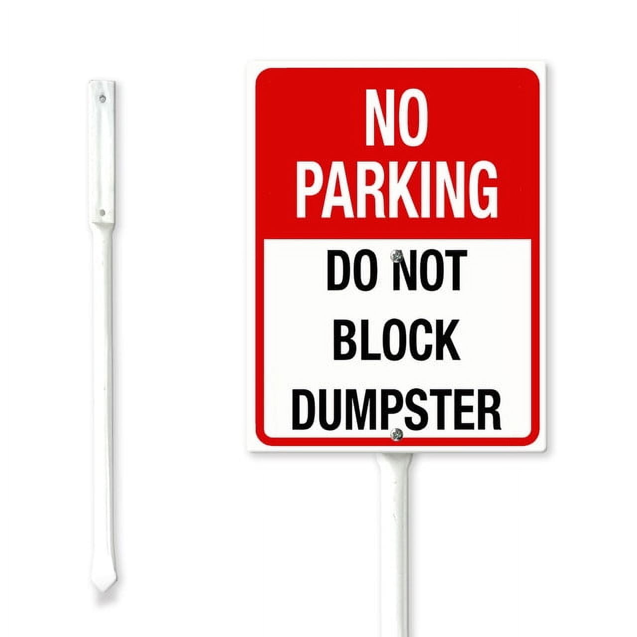 SRongmao No Parking Do Not Block Dumpster Yard Sign with Stake 8x12inch Sturdy Aluminum Sign ...