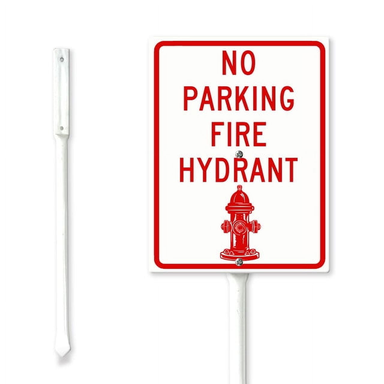 SRongmao No Parking Fire Hydrant Sign with Stake 4.6x6inch Sturdy ...