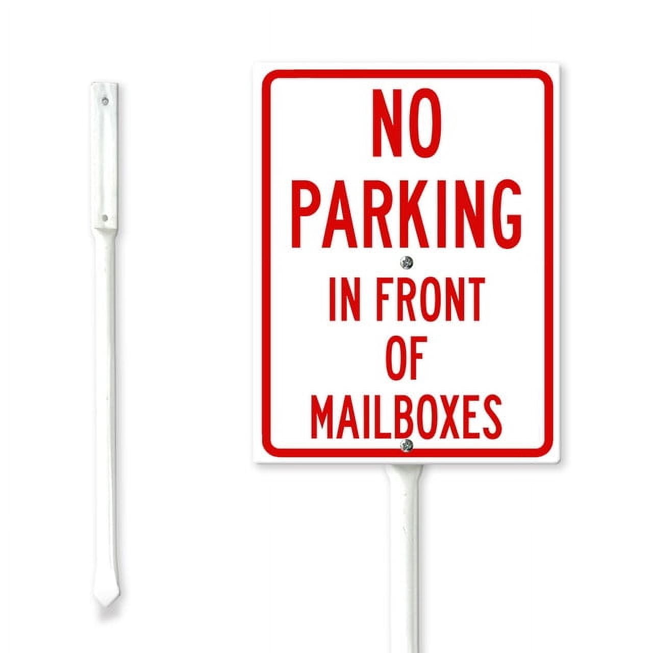 SRongmao No Parking In Front Of Mailboxes Yard Sign with Stakes 8x12inch Sturdy Aluminum Yard ...