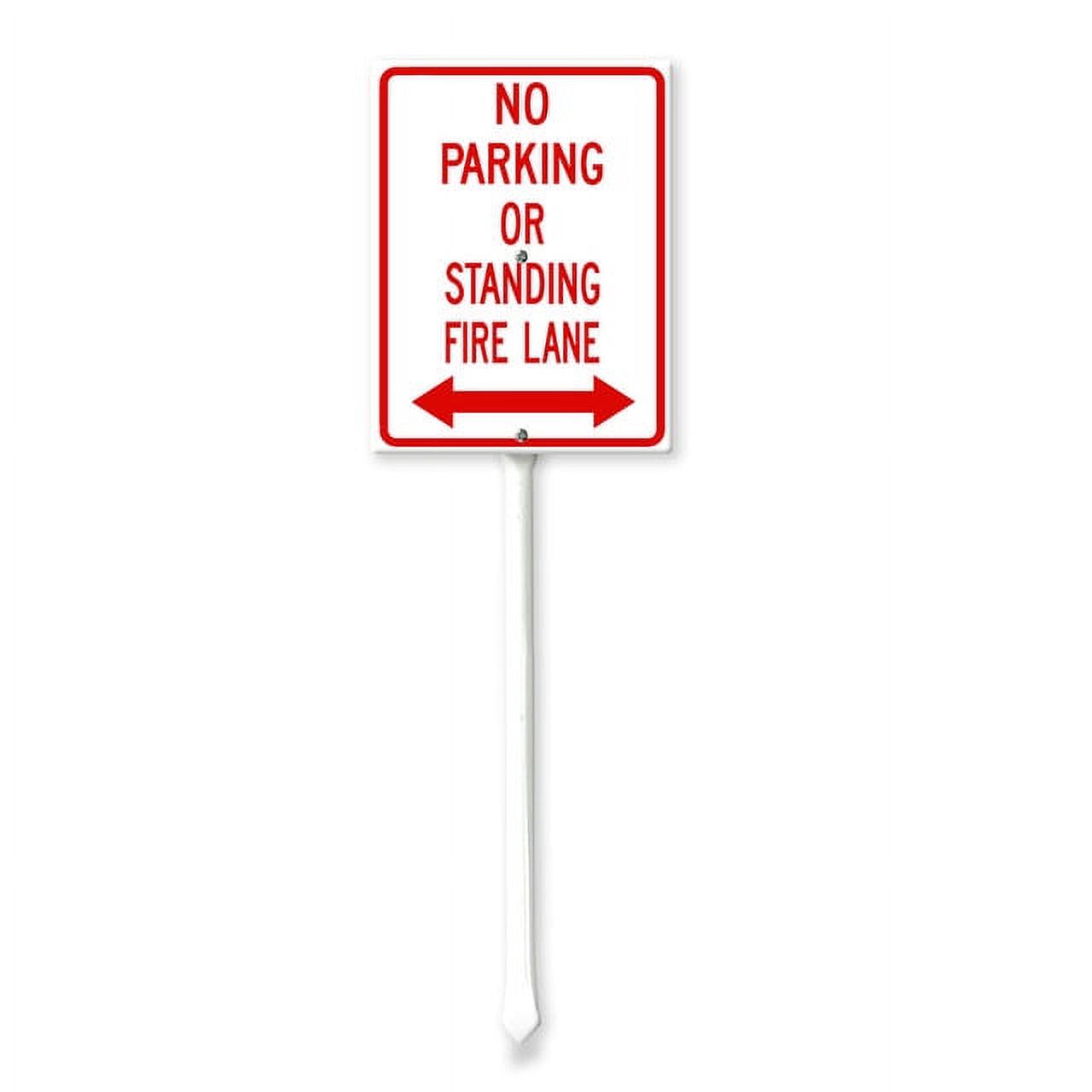 SRongmao No Parking or Standing Fire Lane Sign with Stake 8x12inch Yard Sign Aluminum Outdoor ...