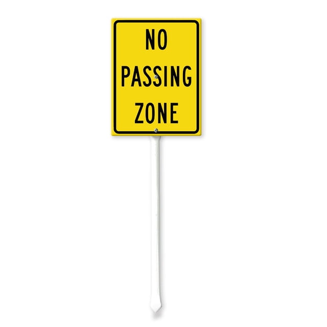 SRongmao No Passing Zone Sign with Stake Outdoor Sign 8x12inch Yard ...