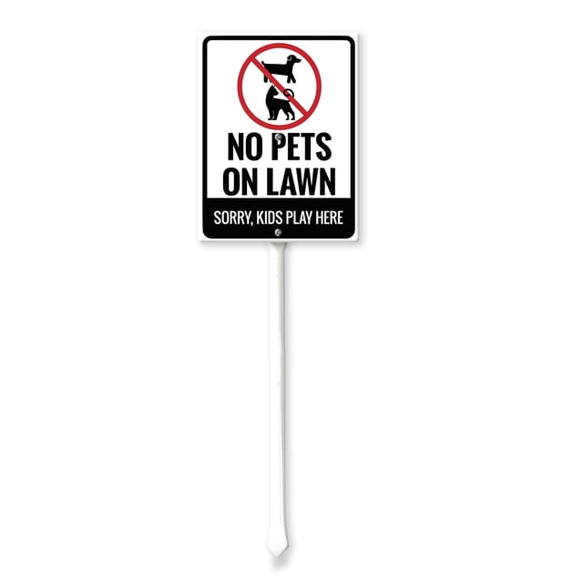 SRongmao No Pet Sign No Pets On Lawn Sorry Kids Play Here Sign with ...