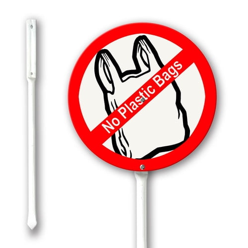 SRongmao No Plastic Bags Sign with Stake 9.2inch Rustproof Aluminium ...