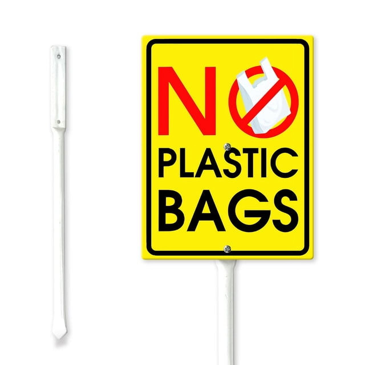 SRongmao No Plastic Bags Yard Sign with Stake 8x12inch Sturdy Aluminum ...