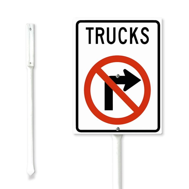SRongmao No Right Turn for Trucks with Right Arrow Yard Sign with ...